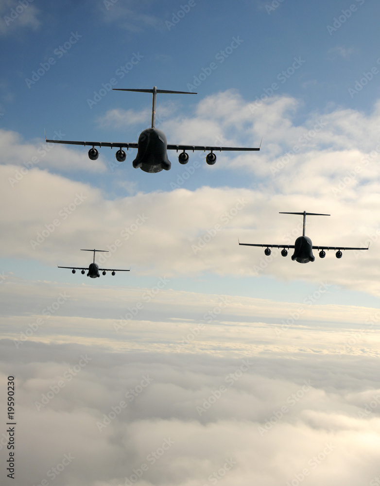 Jet airplanes in flight Stock Photo | Adobe Stock