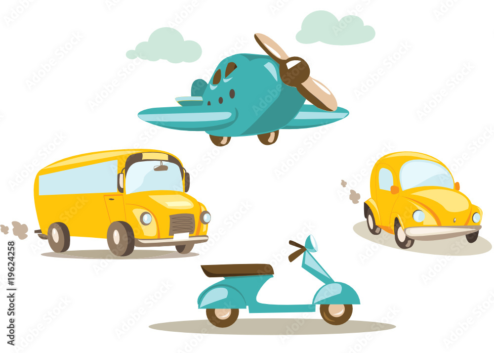 Cartoon vehicles vector illustration Stock Vector | Adobe Stock