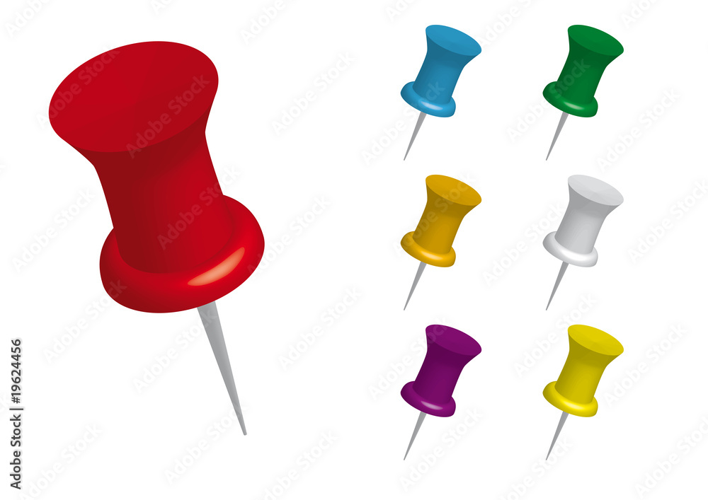 Satz von Pins in verschiedenen Farben Stock Vector | Adobe Stock