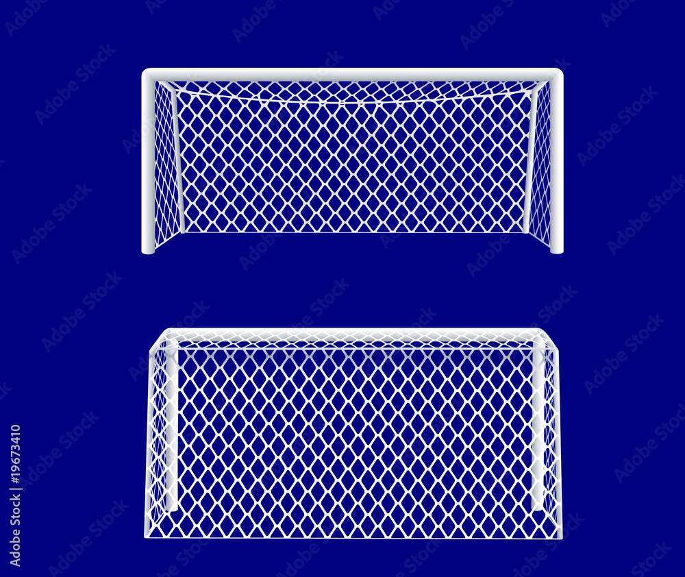 Soccer goal front and back views. vector illustration. Stock Vector ...