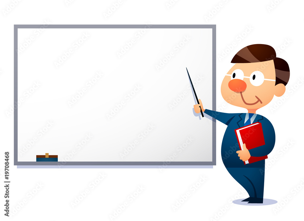 Male teacher standing at whiteboard Stock Vector | Adobe Stock