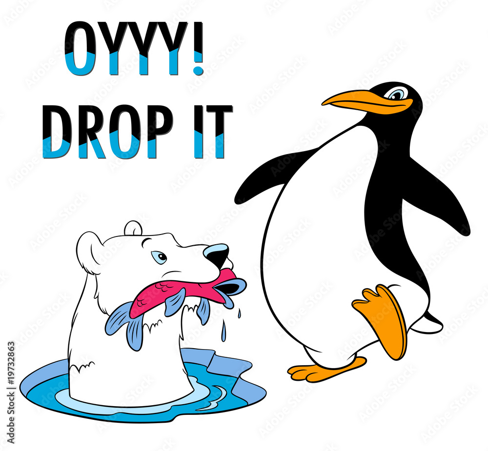 penguin power Stock Vector | Adobe Stock