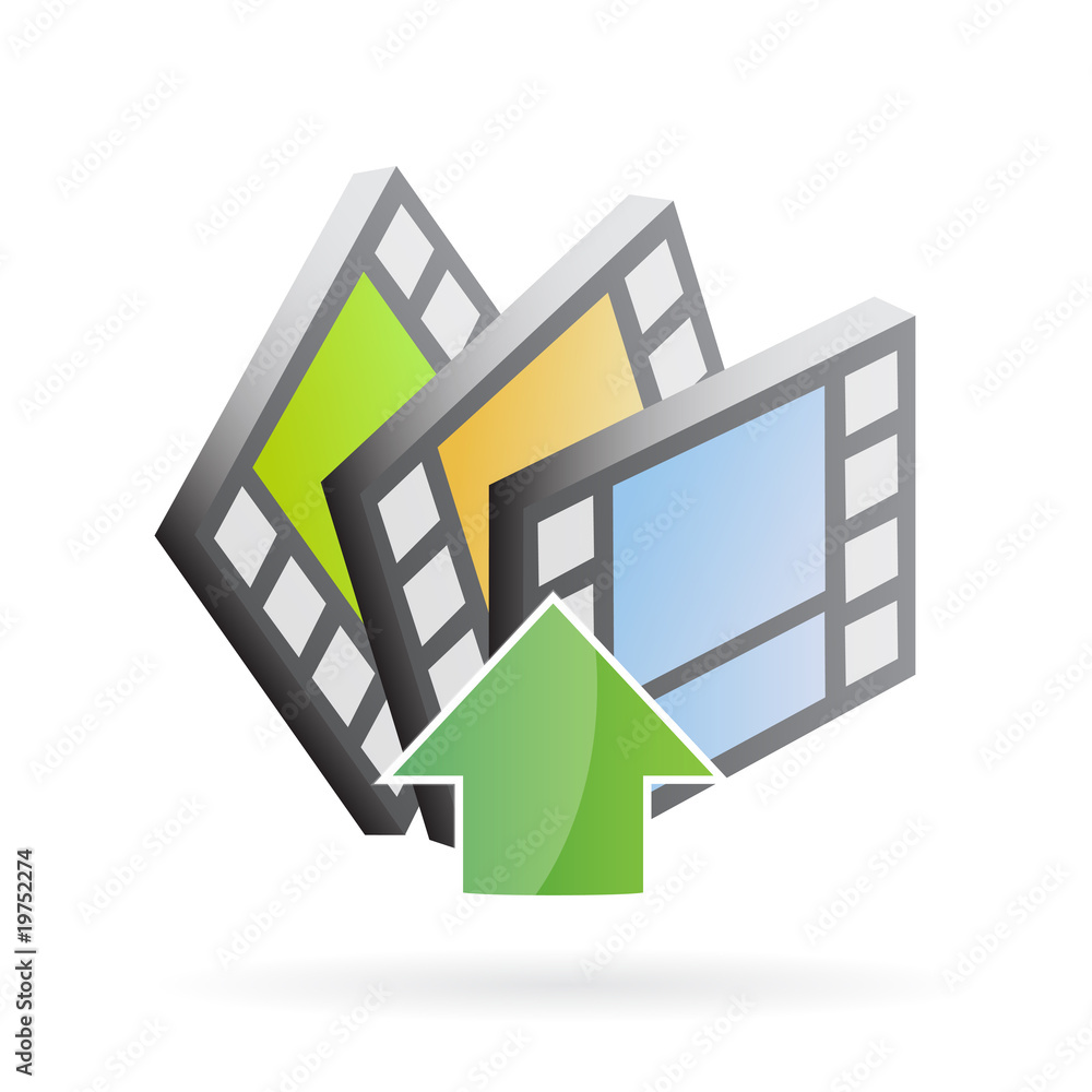 upload and share movies and video icon Stock Vector | Adobe Stock