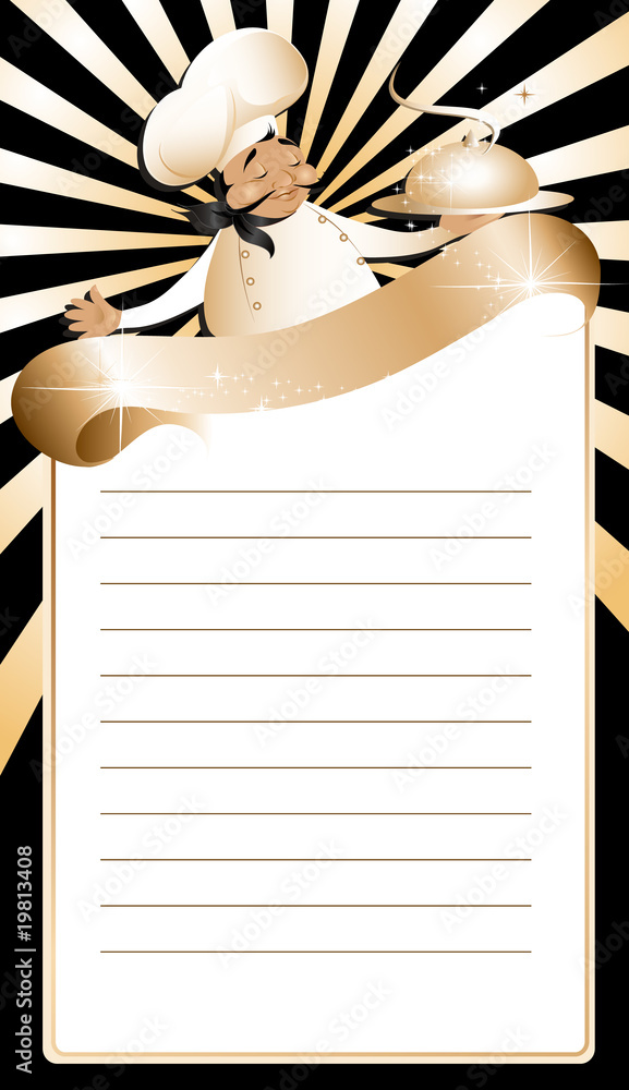 Golden chef menu template Stock Vector | Adobe Stock