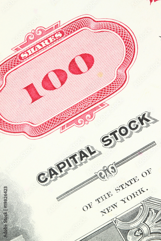 Stock certificate from United States (obsolete) Stock Photo | Adobe Stock
