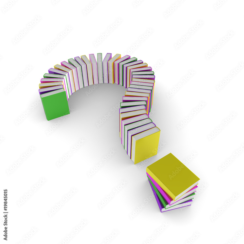 Question mark books Stock Illustration | Adobe Stock