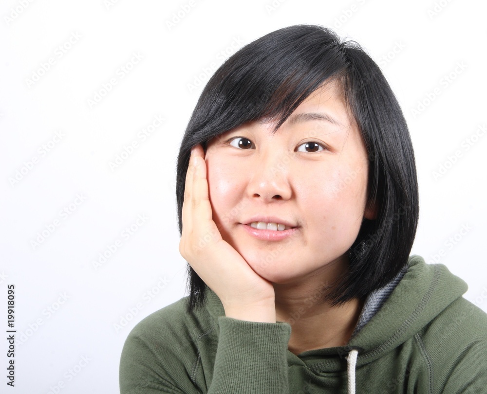 happy Chinese lady Stock Photo | Adobe Stock