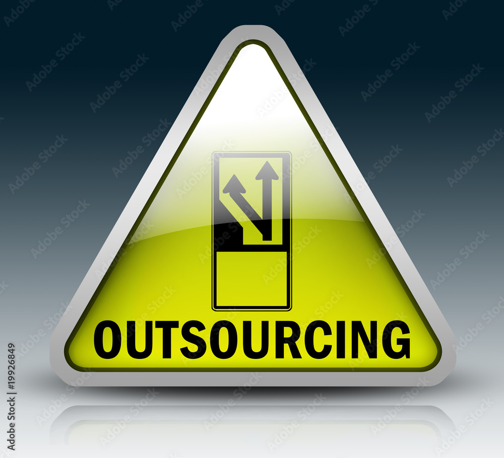 Glossy 3D Style Sign "Outsourcing" Stock Illustration | Adobe Stock