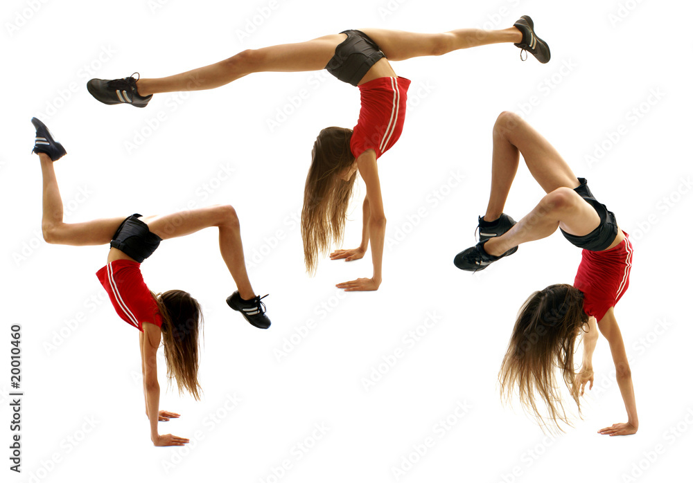 Gymnastic poses Stock Photo | Adobe Stock