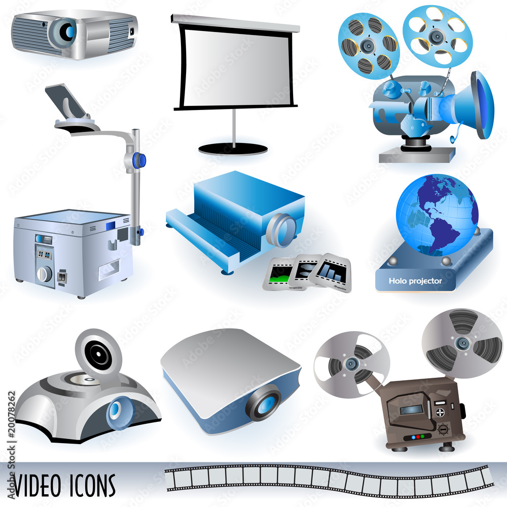 Video icons Stock Vector | Adobe Stock