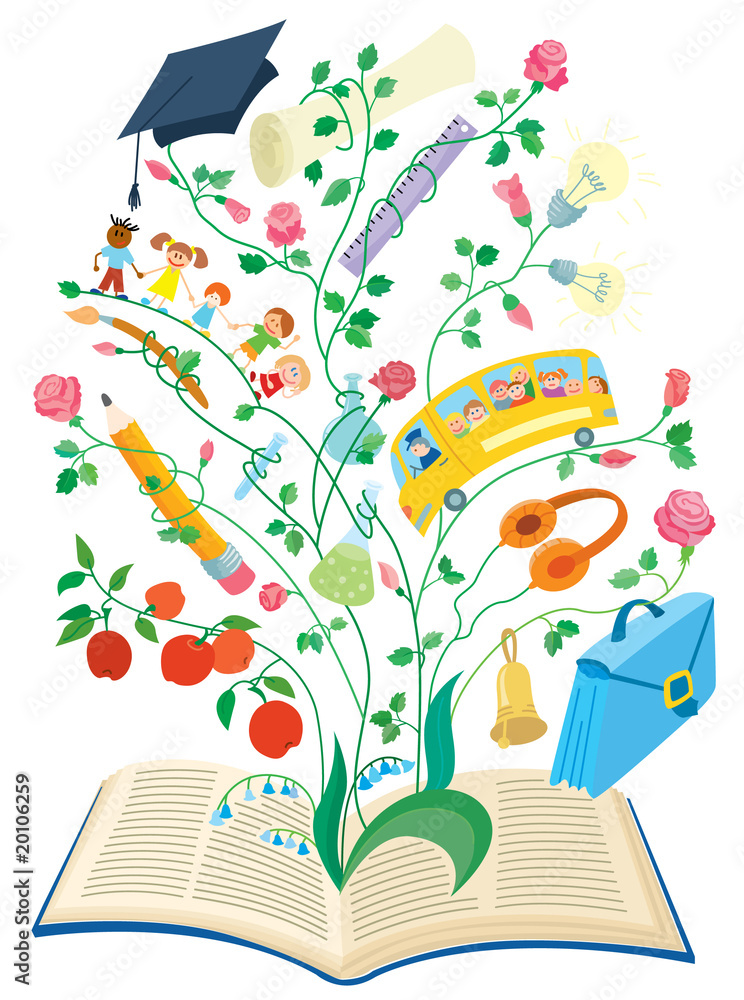 The magic book, vector illustration Stock Vector | Adobe Stock