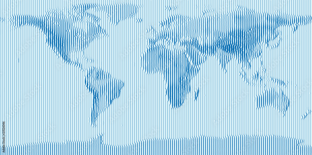 World map line engraving bent Stock Illustration | Adobe Stock