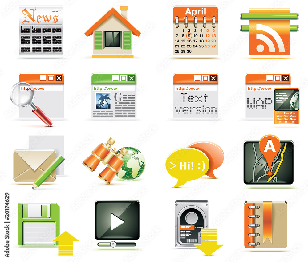 Vector web page icon set Stock-Vektorgrafik | Adobe Stock