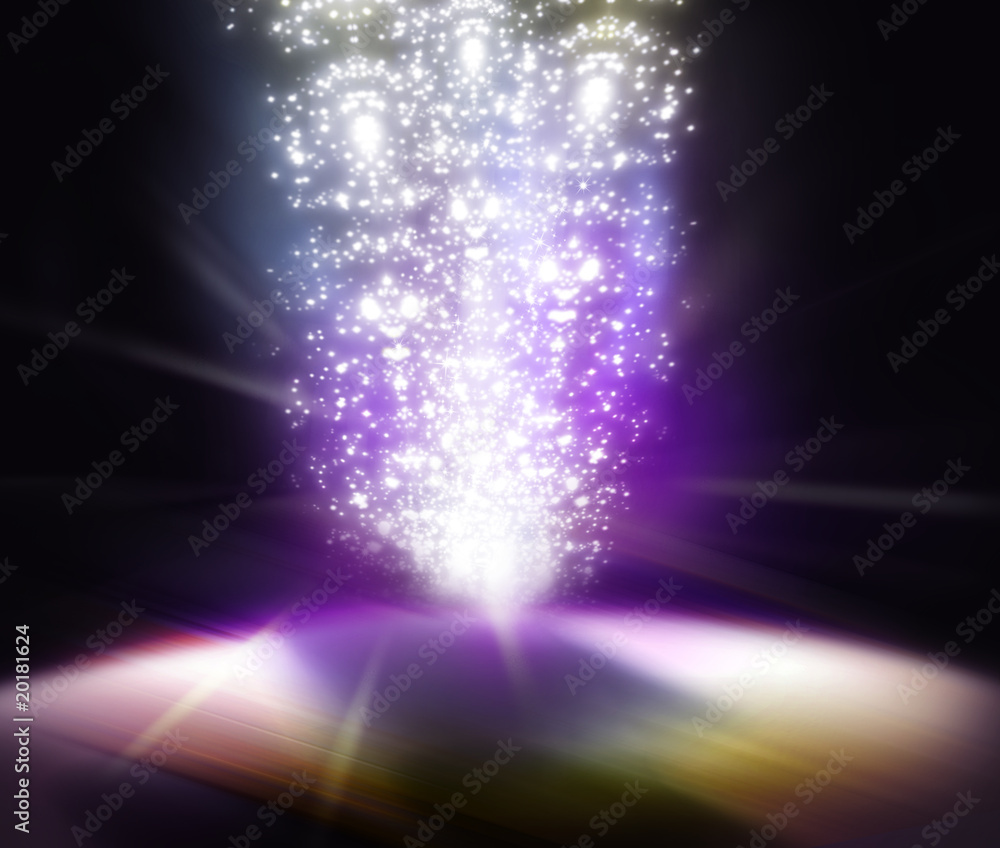 light & glow elements coming out in a beautiful 3d enviroment Stock ...