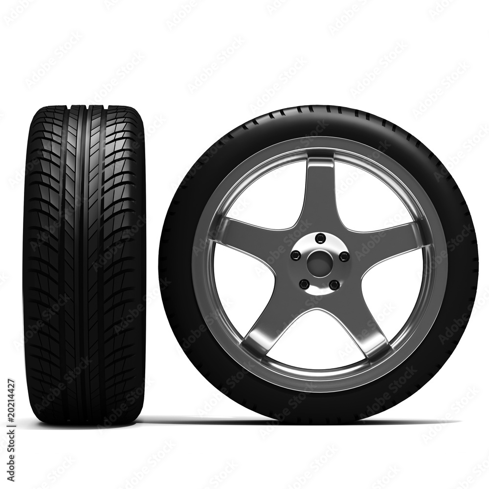 3d tyre render side and front view Stock Illustration | Adobe Stock