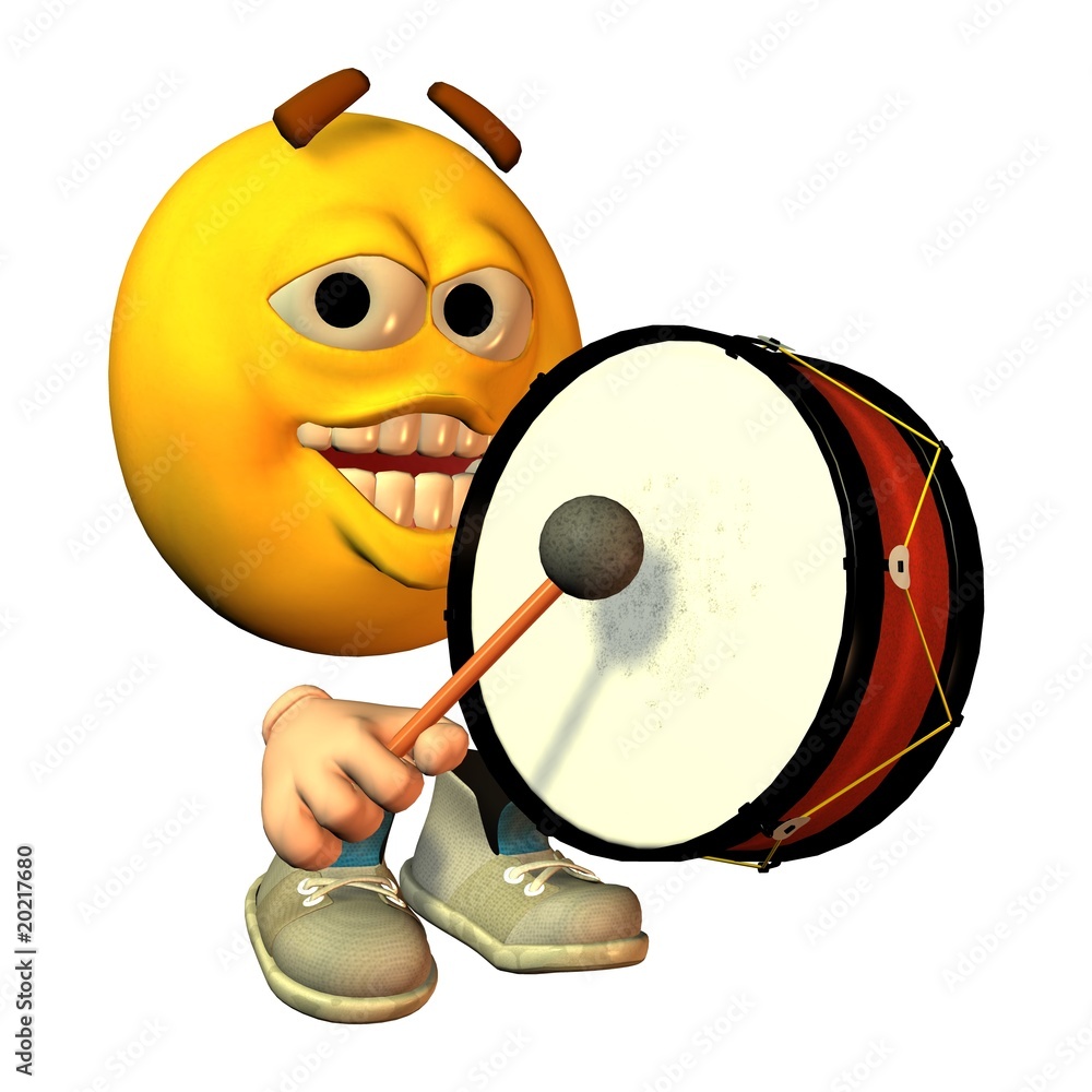 Smilie mit Trommel Stock-Illustration | Adobe Stock