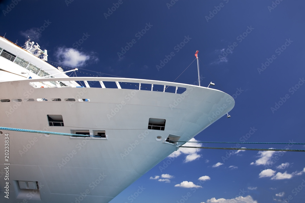Front end of cruise ship at port of call Stock Photo | Adobe Stock
