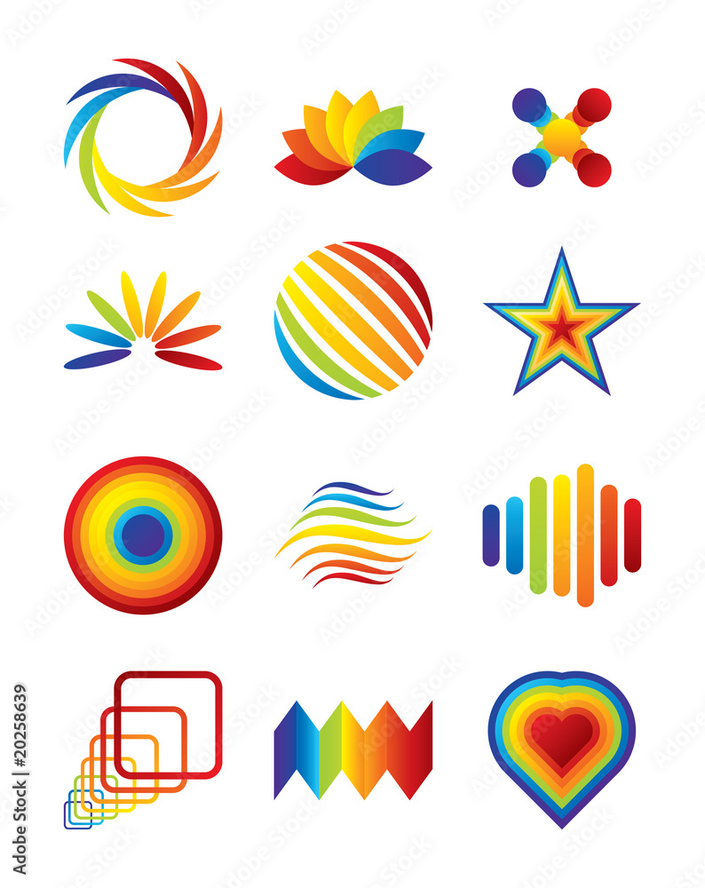 Vector colorful symbols for your business artwork Stock Vector | Adobe ...