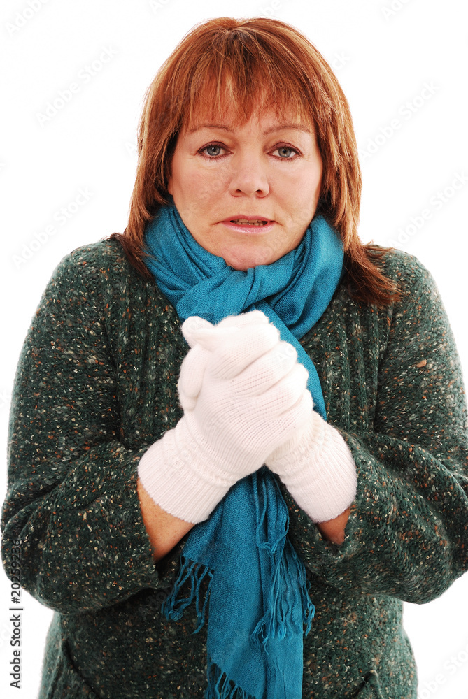 Cold woman Stock Photo | Adobe Stock