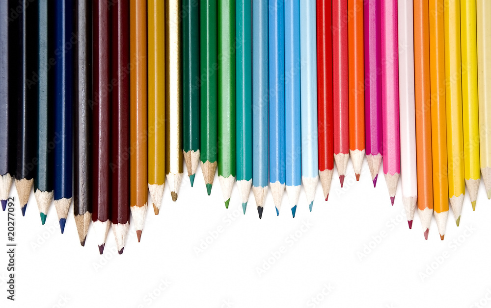 Colored Pencils line Stock Photo | Adobe Stock