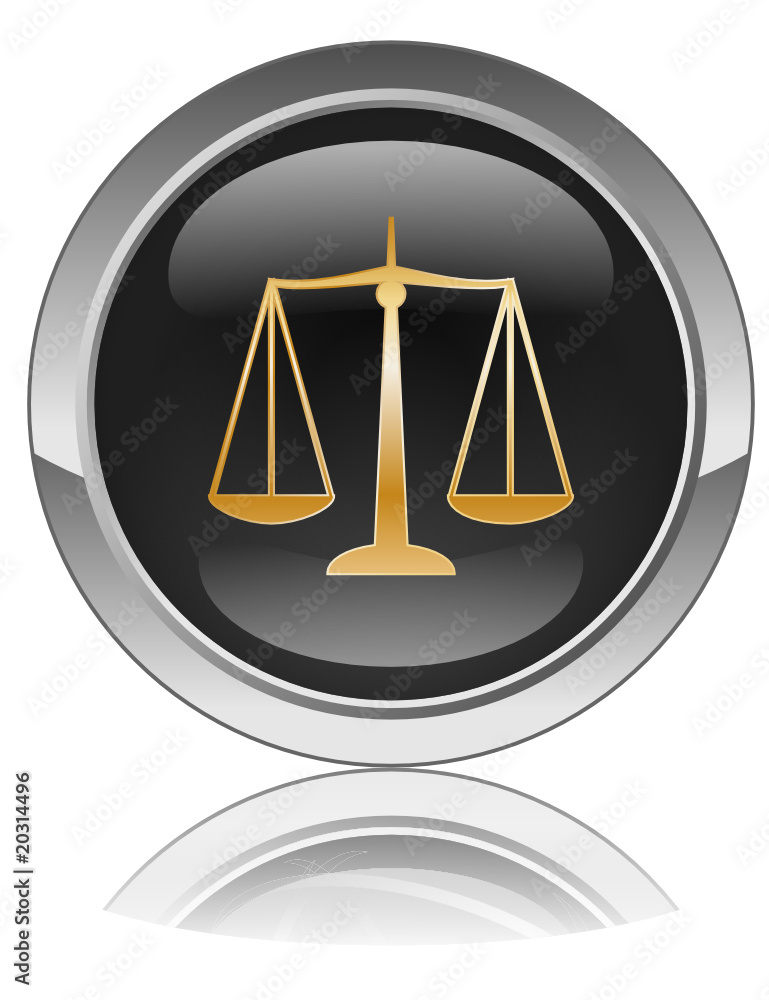 SCALES OF JUSTICE Web Button (Law Legal Symbol Sign Gold Vector) Stock ...