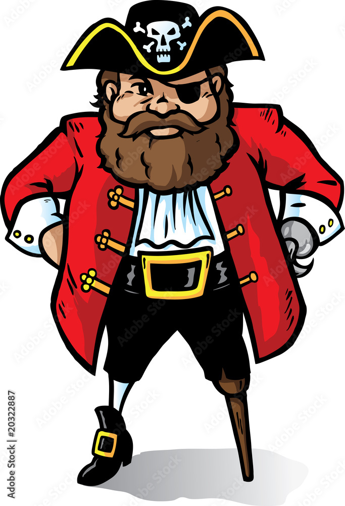 Cartoon Pirate Captain looking very angry. Part of a series. Stock ...