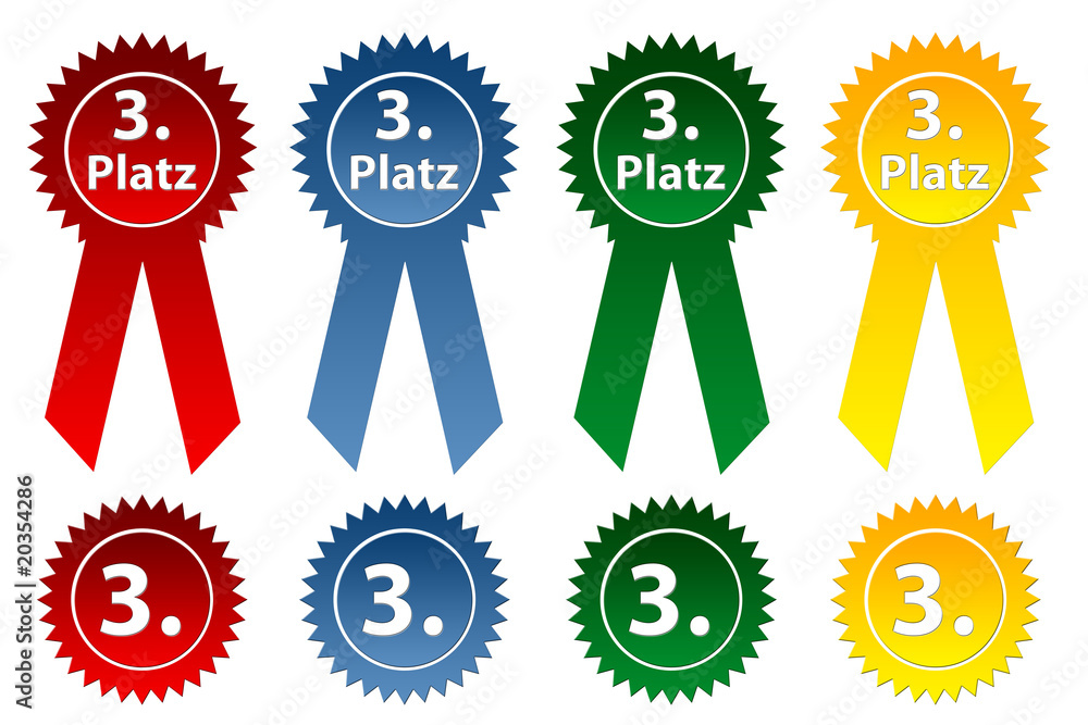 Abzeichen 3. Platz in 4 Farben Stock Illustration | Adobe Stock