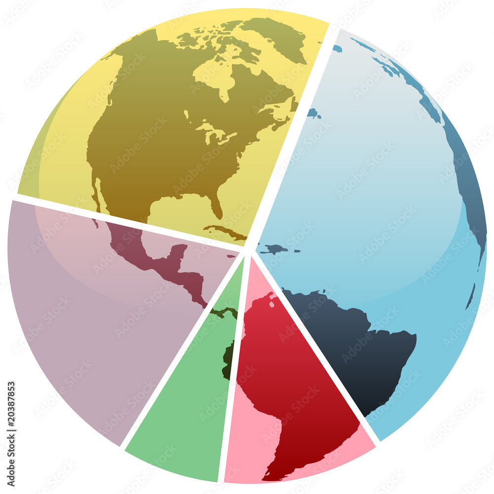 Earth Pie Chart Globe Parts Graph Stock Vector | Adobe Stock