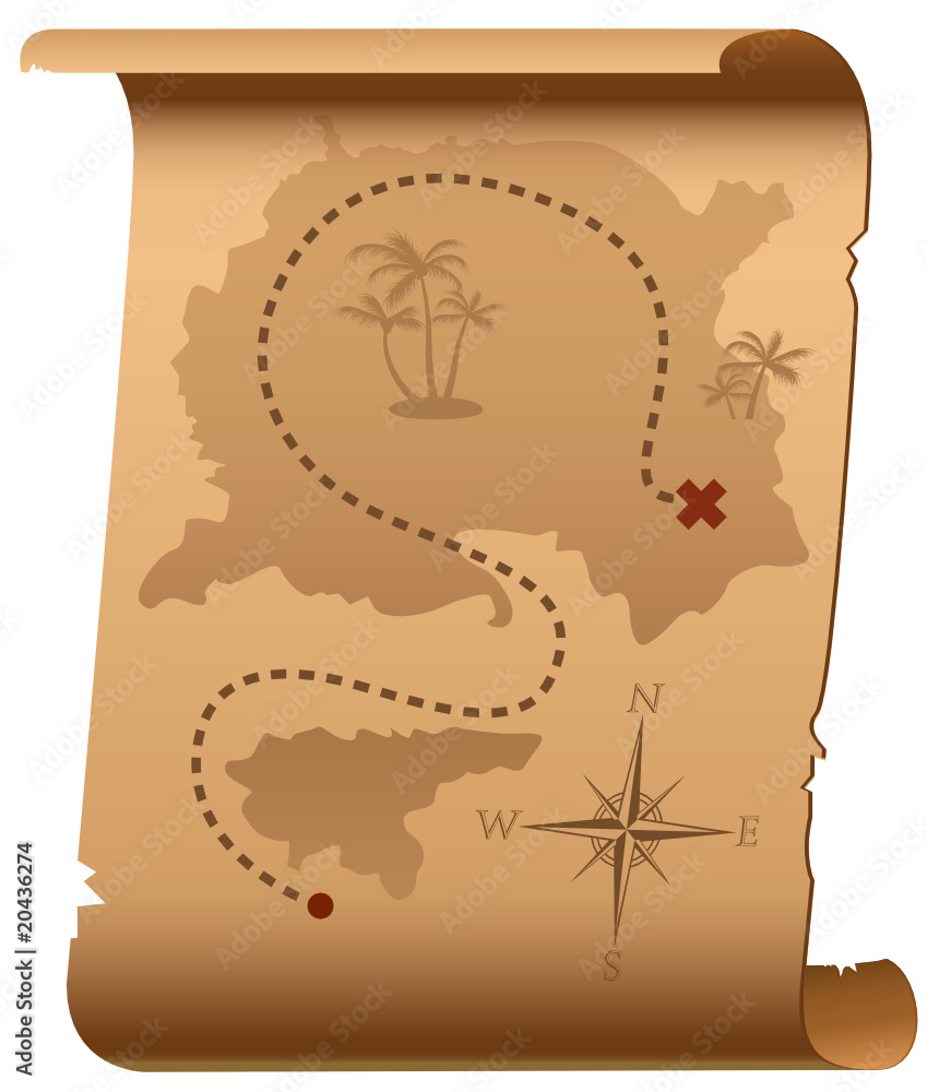 Treasure Map Stock Vector | Adobe Stock