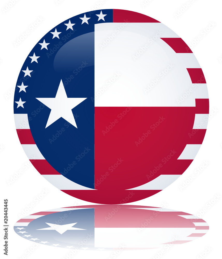 Texas Flag Round Web Button (Texan State USA Vector Reflection) Stock ...