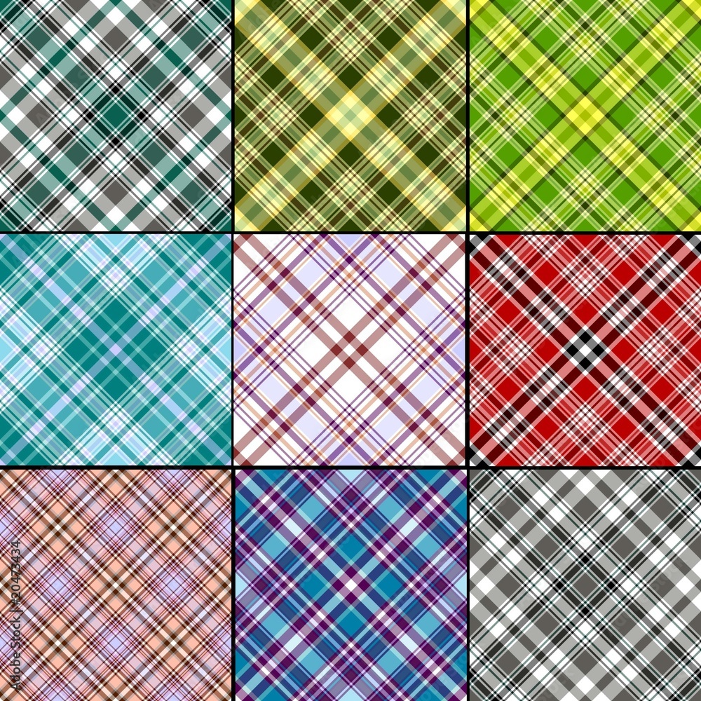 Big set scottish seamless patterns Stock Vector | Adobe Stock