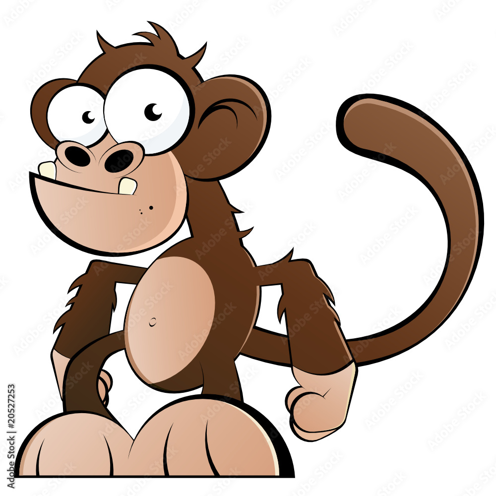 affe cartoon lustig maskottchen Stock Vector | Adobe Stock