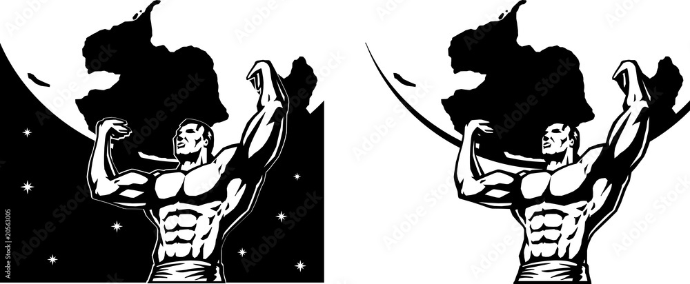 Stylized drawing of the God Atlas. Stock Vector | Adobe Stock