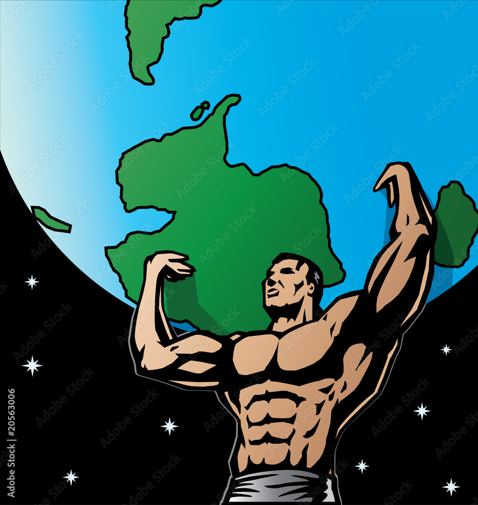 Stylized colour drawing of Atlas Stock Vector | Adobe Stock