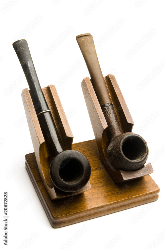 two pipes in pipe rack Stock Photo | Adobe Stock