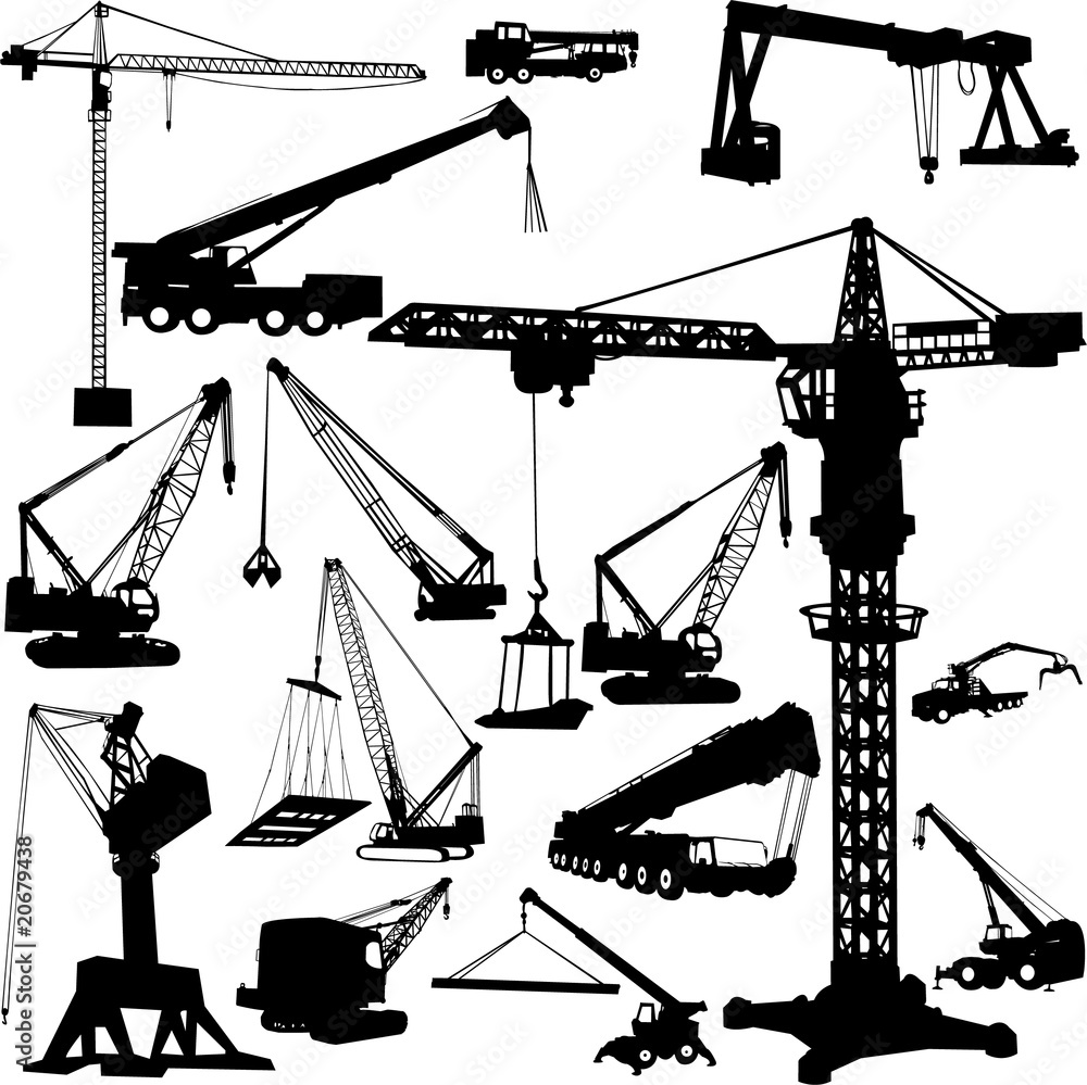 construction objects vector (crane) Stock Vector | Adobe Stock