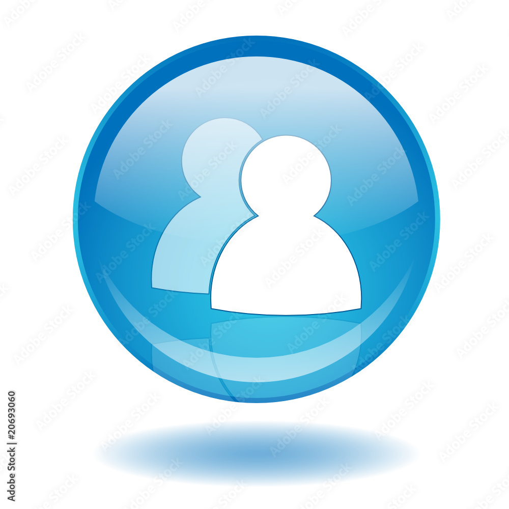 Round web button with Users/Clients symbol (account profile) Stock ...