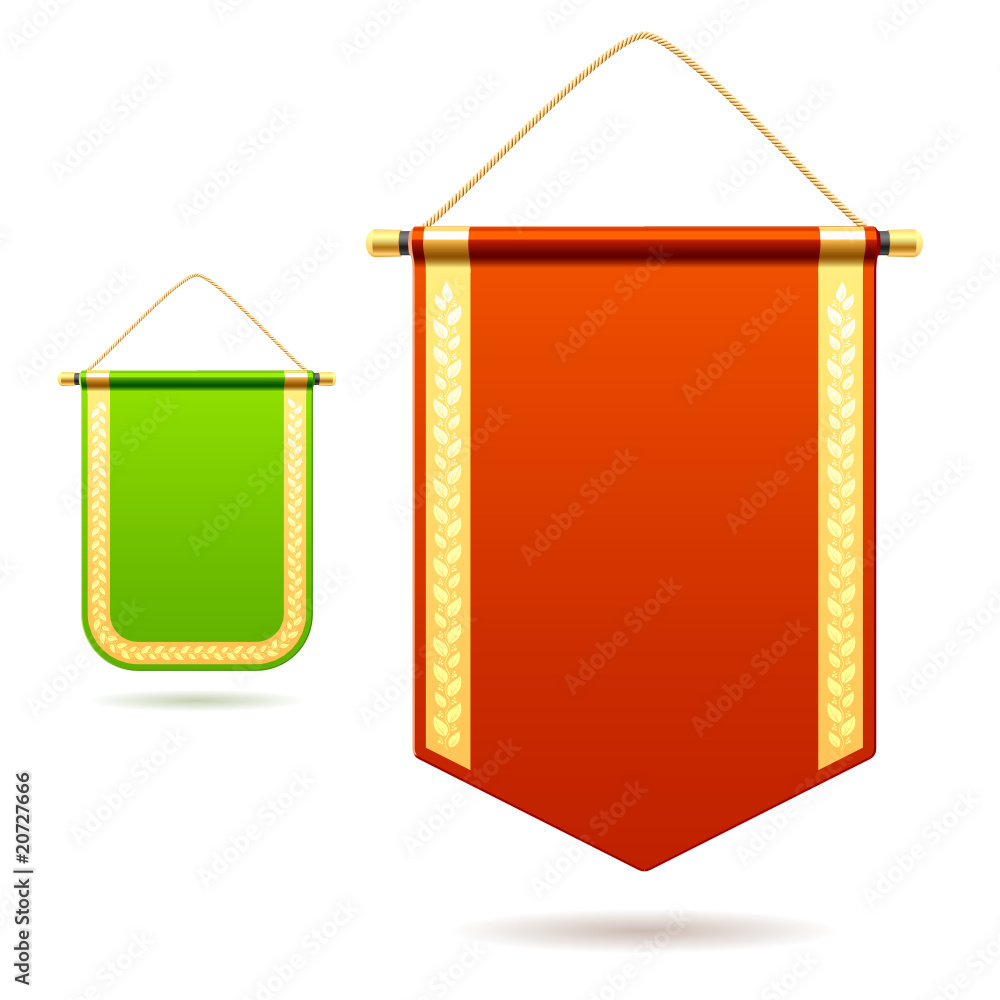 Set of pennants. Vector illustration. Stock Vector | Adobe Stock