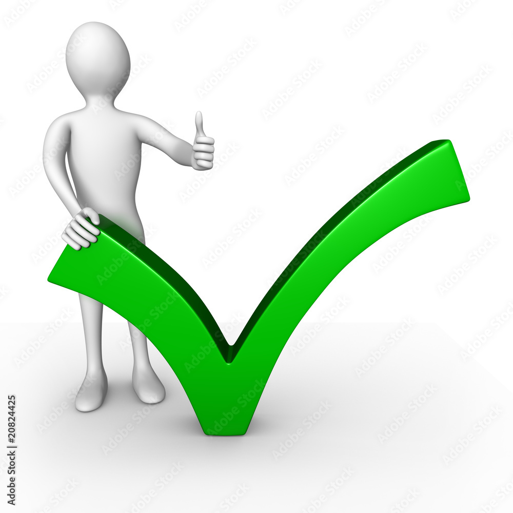 Personnage 3d positif Stock Illustration | Adobe Stock