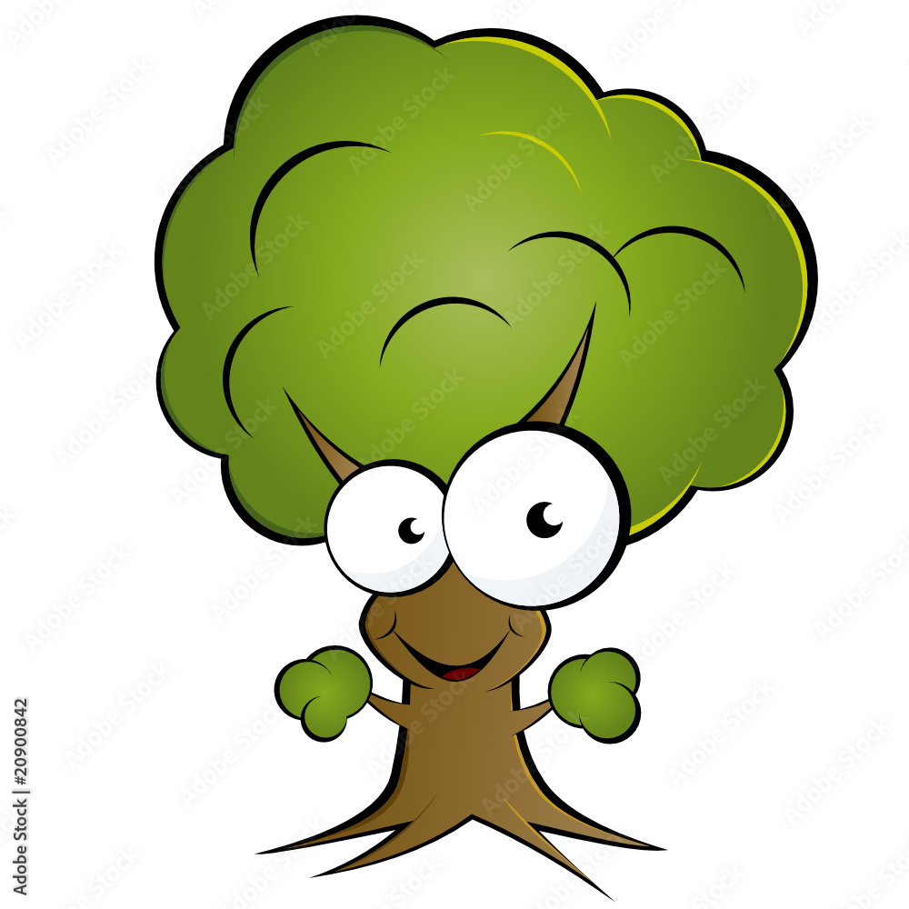 baum cartoon lustig comic natur Stock-Vektorgrafik | Adobe Stock