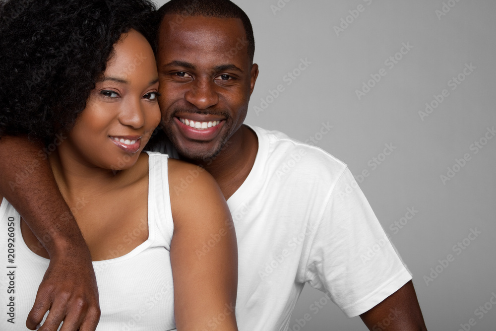 Black Couple Smiling Stock Photo | Adobe Stock
