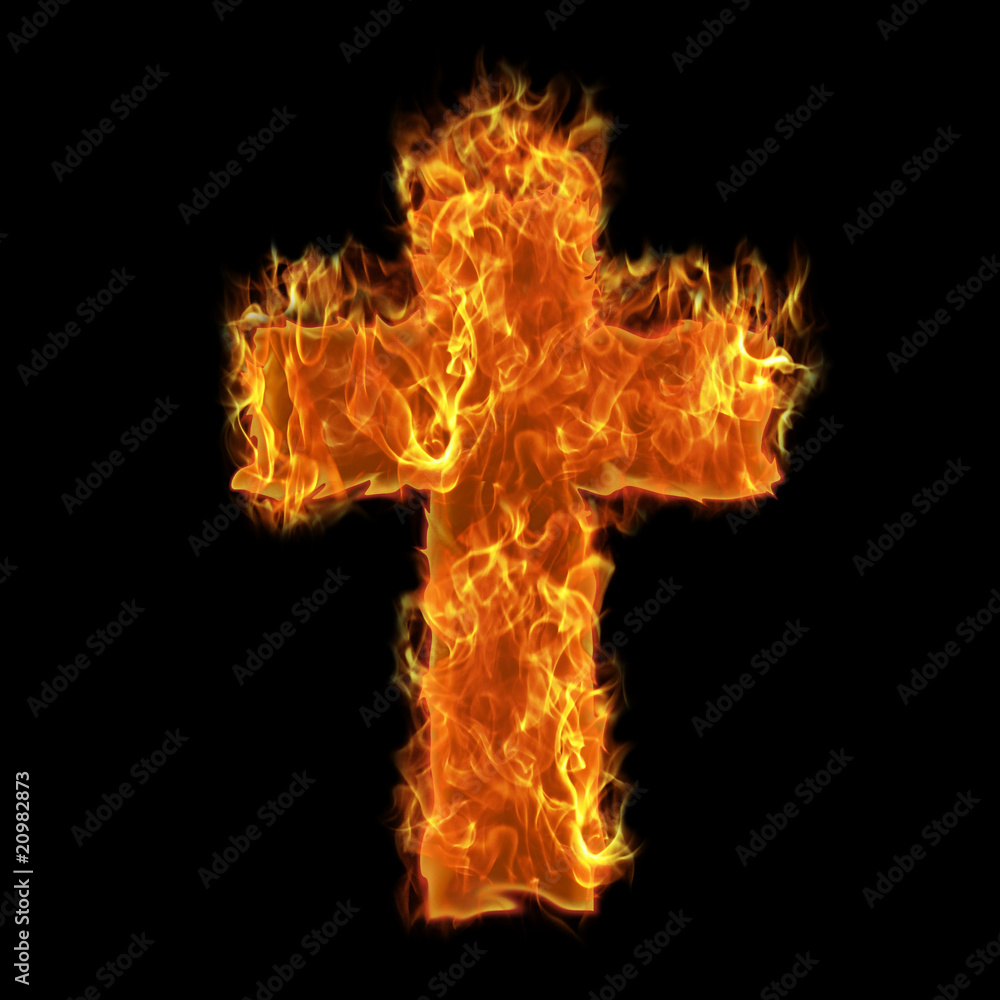 Burning cross Stock Illustration | Adobe Stock