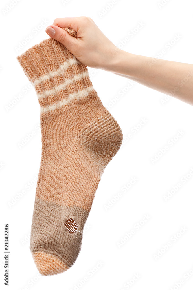 Handmade torn sock Stock Photo | Adobe Stock