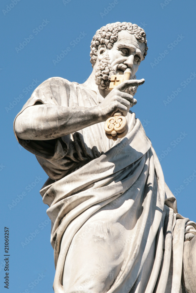 Statua di San Pietro, Piazza San Pietro, Vaticano Stock Photo | Adobe Stock