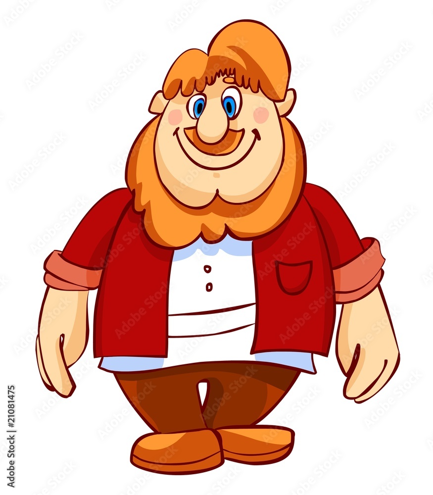 Funny stout man Stock Illustration | Adobe Stock