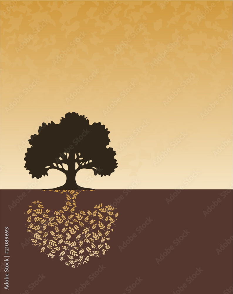 Tree silhouette on horizon. Stock Vector | Adobe Stock