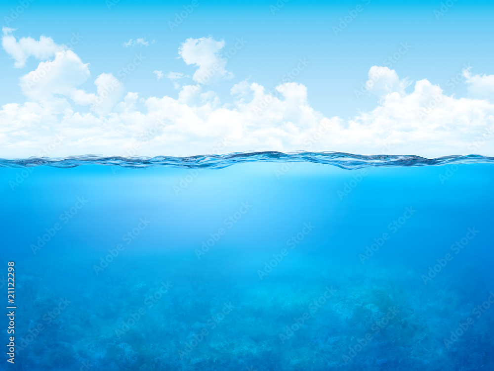 Waterline and underwater background Stock Illustration | Adobe Stock