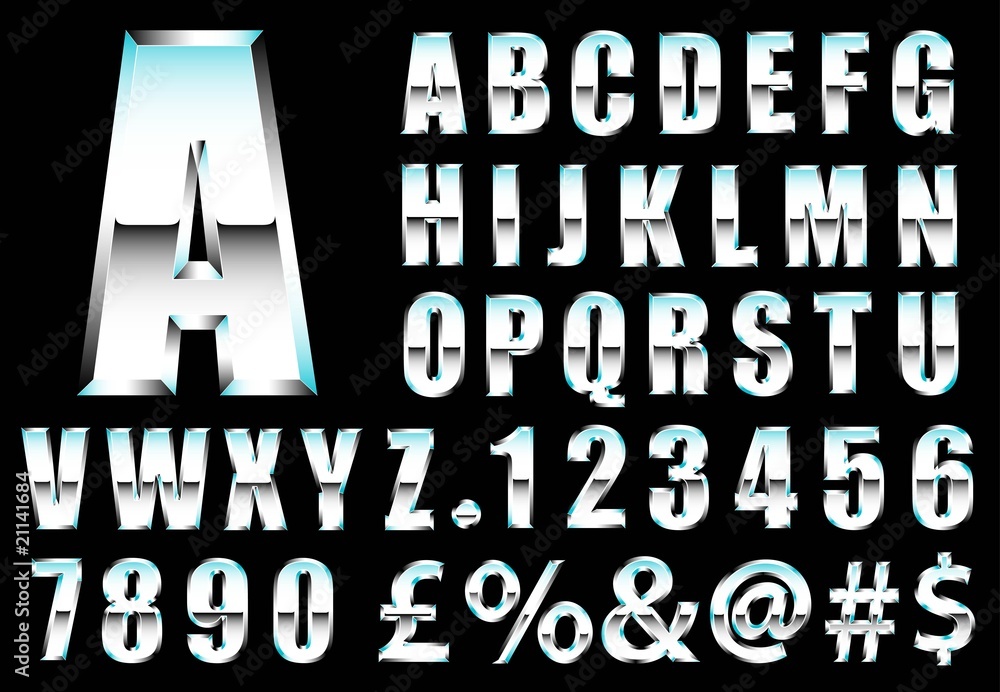 Chrome Font Stock Vector | Adobe Stock