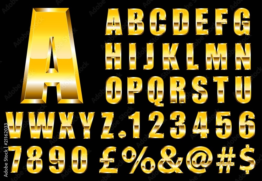 Gold Font Stock Vector | Adobe Stock