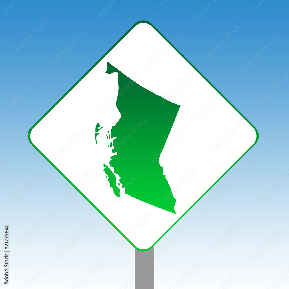 British Columbia map road sign Stock Photo | Adobe Stock